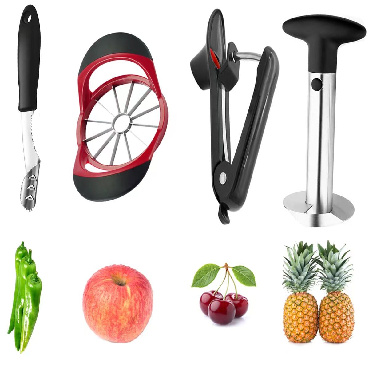Amazon.com: Apple Slicer Corer with 12 Blades, Cherry & Olive Pitter ...