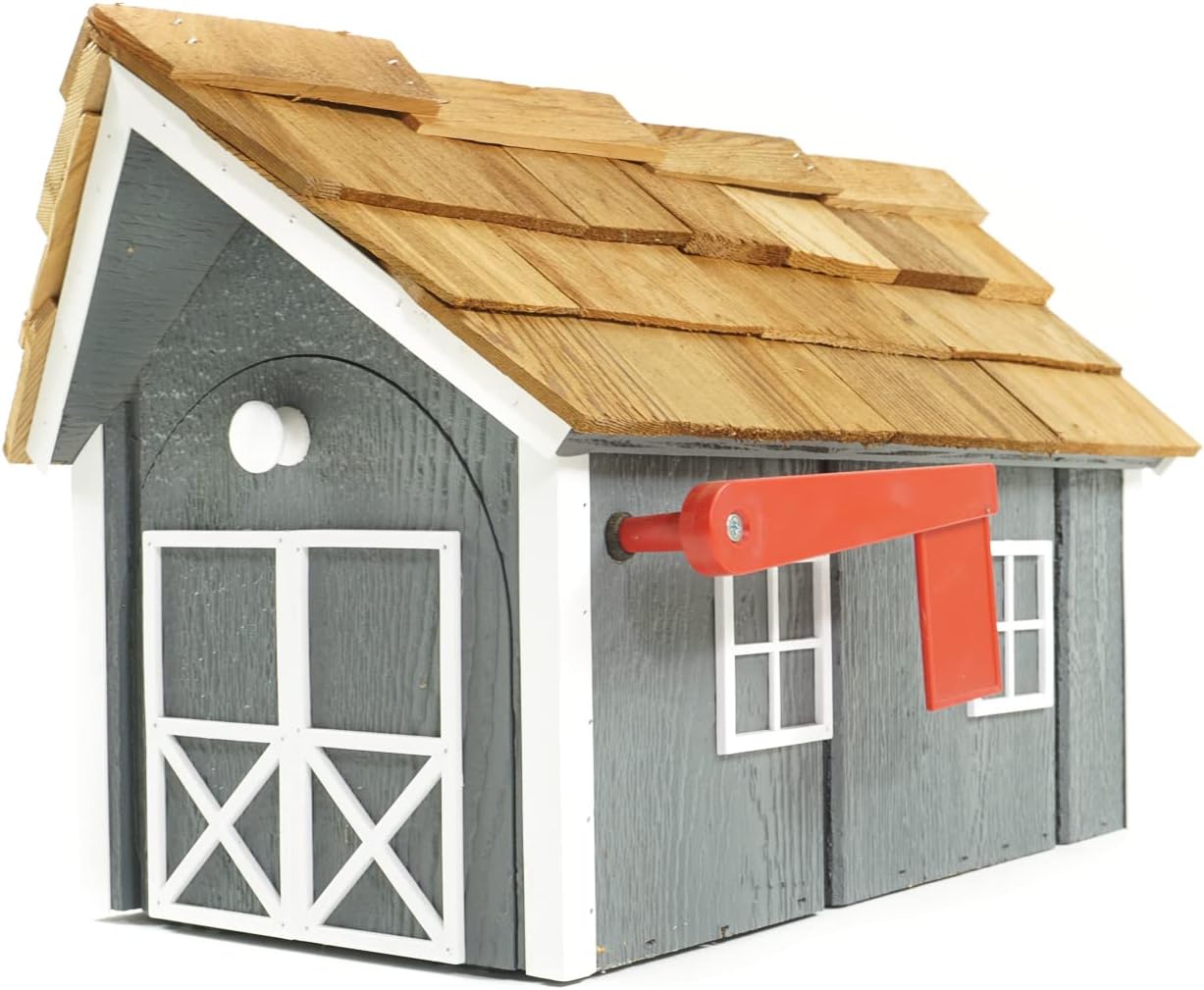 Amazon.com: Wood Mailbox with Cedar Shake Roof and Magnetic Latch ...