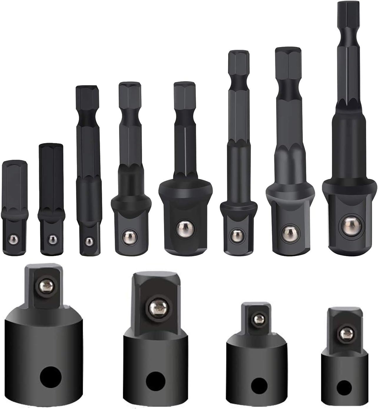 Levanco 12Pcs Impact Socket Adapter Sets and Impact Extension Reducers ...