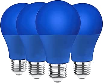 LED Blue Light Bulb, 9W (60w Equivalent), A19 E26 Medium Base Blue ...
