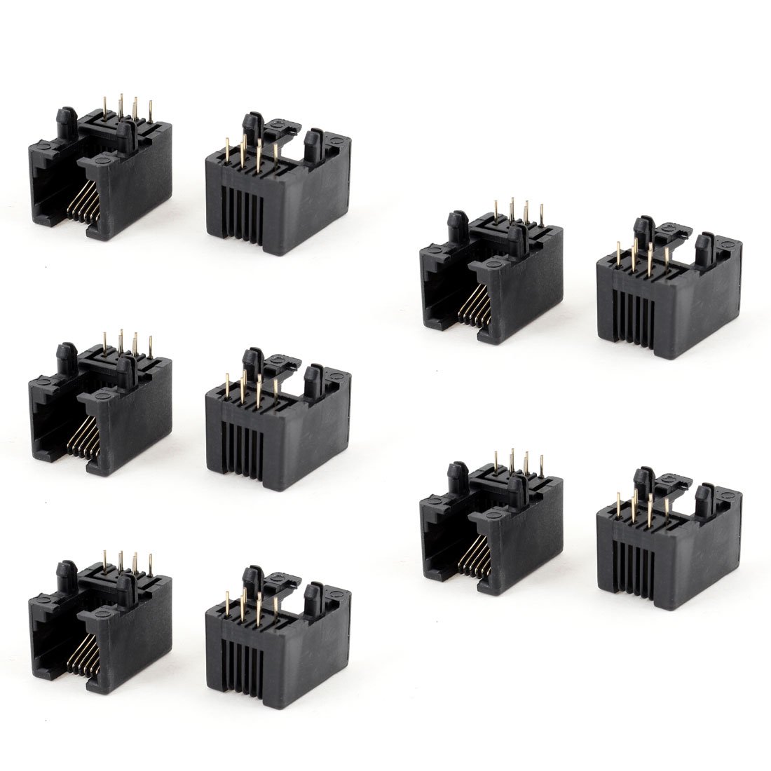 Amazon.com: uxcell 10 Pcs 90 Degree 6 Round Pin RJ12 6P6C Network ...