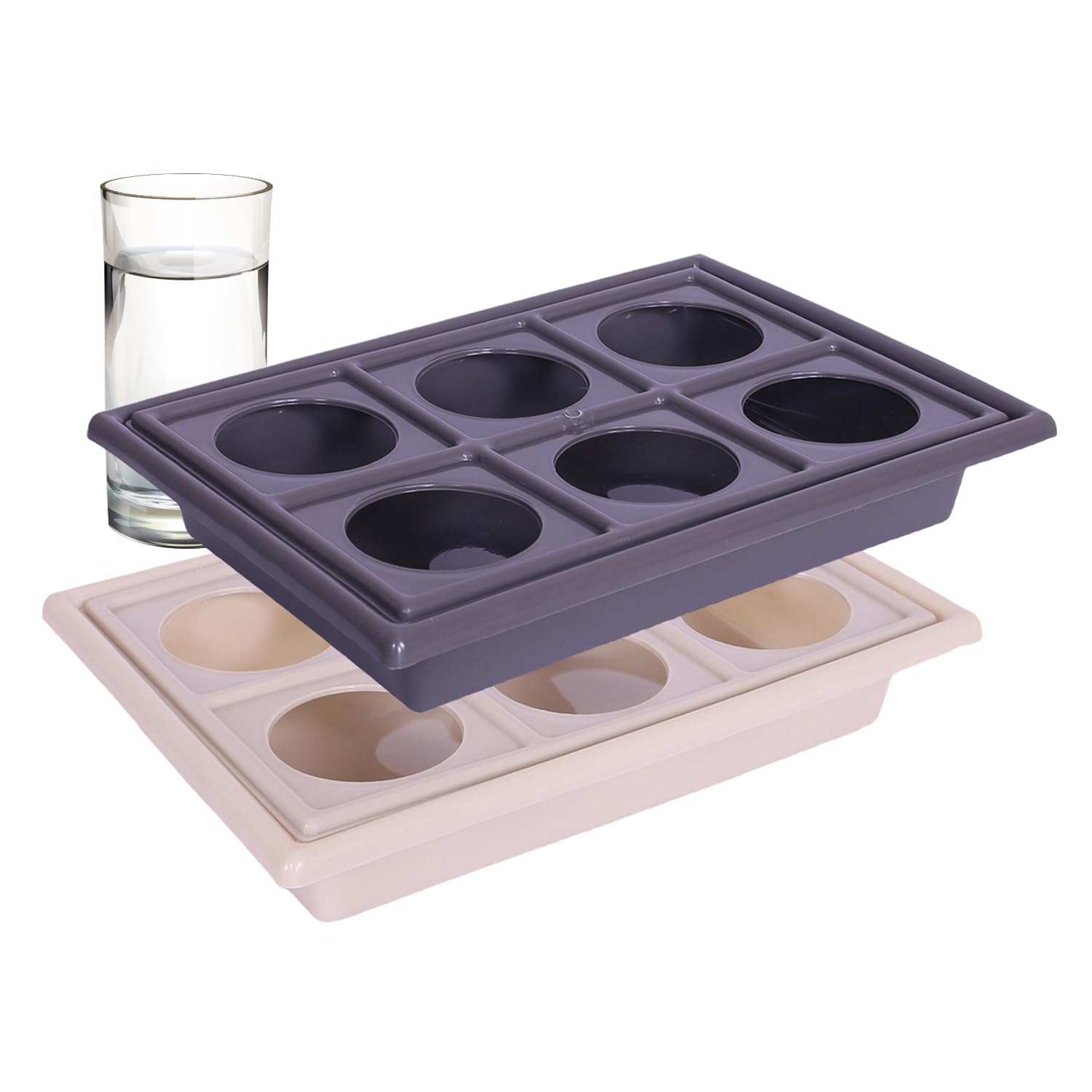 Kuber Industries Glass Tray | Plastic Glass Holder | Tray with Cutout ...