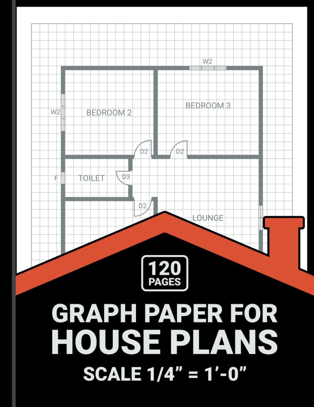 Graph Paper for House Plans: 1/4 Scale Graph Paper Notebook (1/4 Inch ...