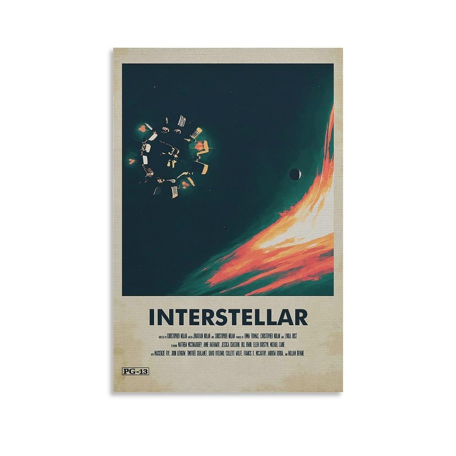 Amazon.com: Interstellar Classic Movie Poster Canvas Wall Art Room ...