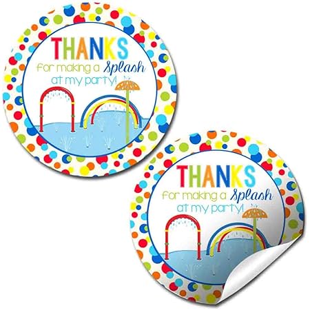 Amazon.com: Pool Birthday Party Thank You Sticker Labels for Boys, 40 2 ...
