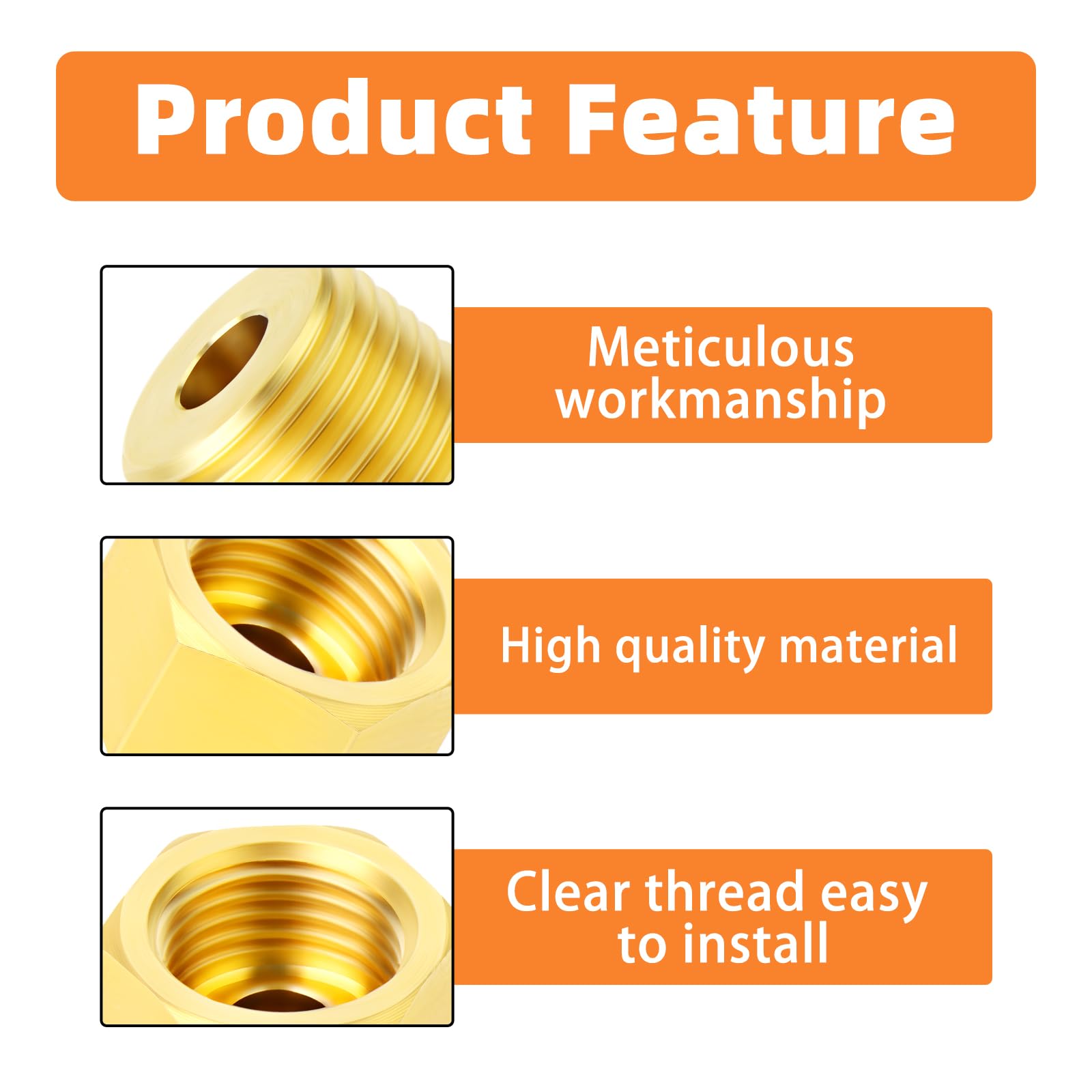 Snapklik.com : 2PCS 3/8" NPT Brake Line Adapter Fittings 5/8"-18 ...
