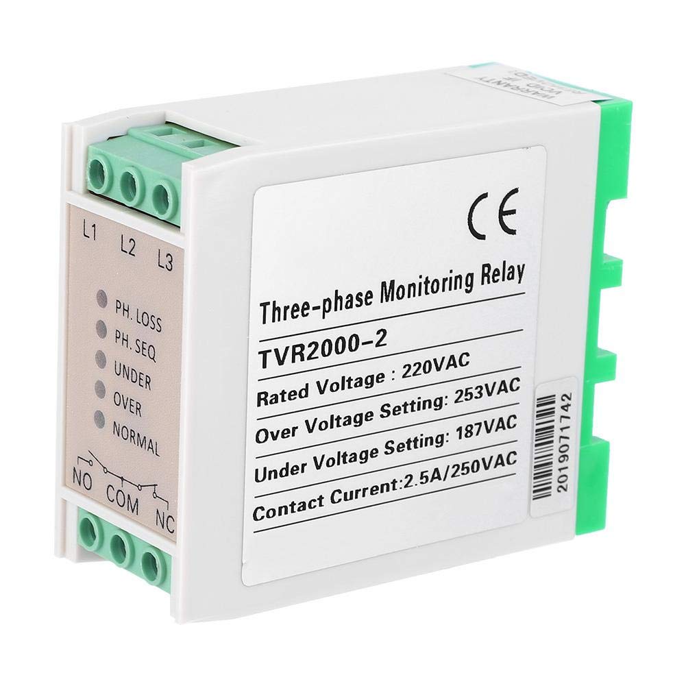 220VAC Three-phase power relay, 5A Voltage monitoring relay, contact ...