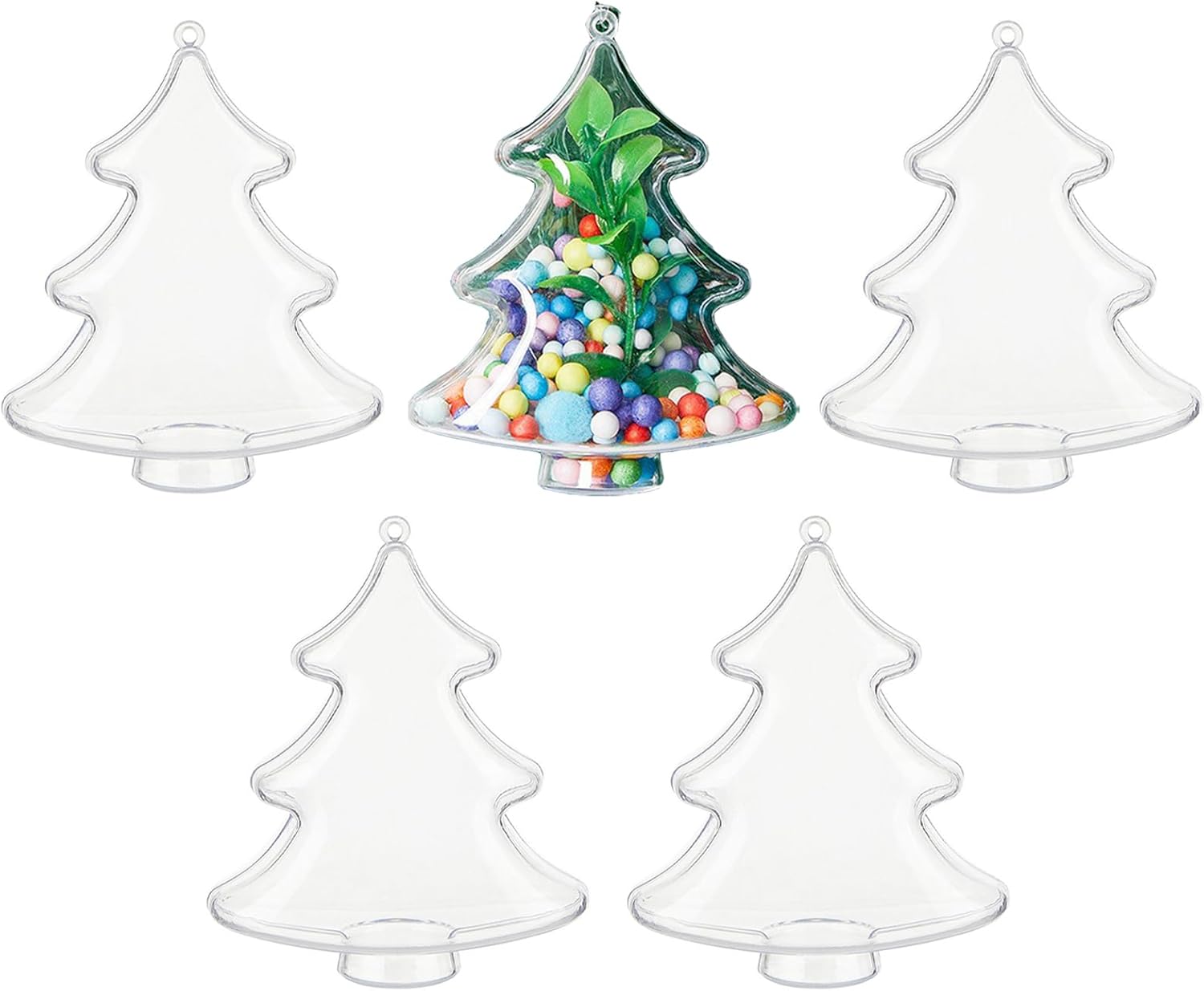 Amazon.com: 10PCS Clear Fillable Ornaments Balls Christmas Tree Shaped ...
