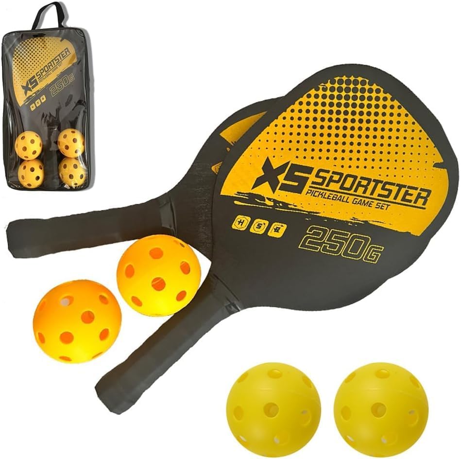 Qwick Click Pickleball Paddles Kit, 4 Balls & Bag Racket Kids Adults ...
