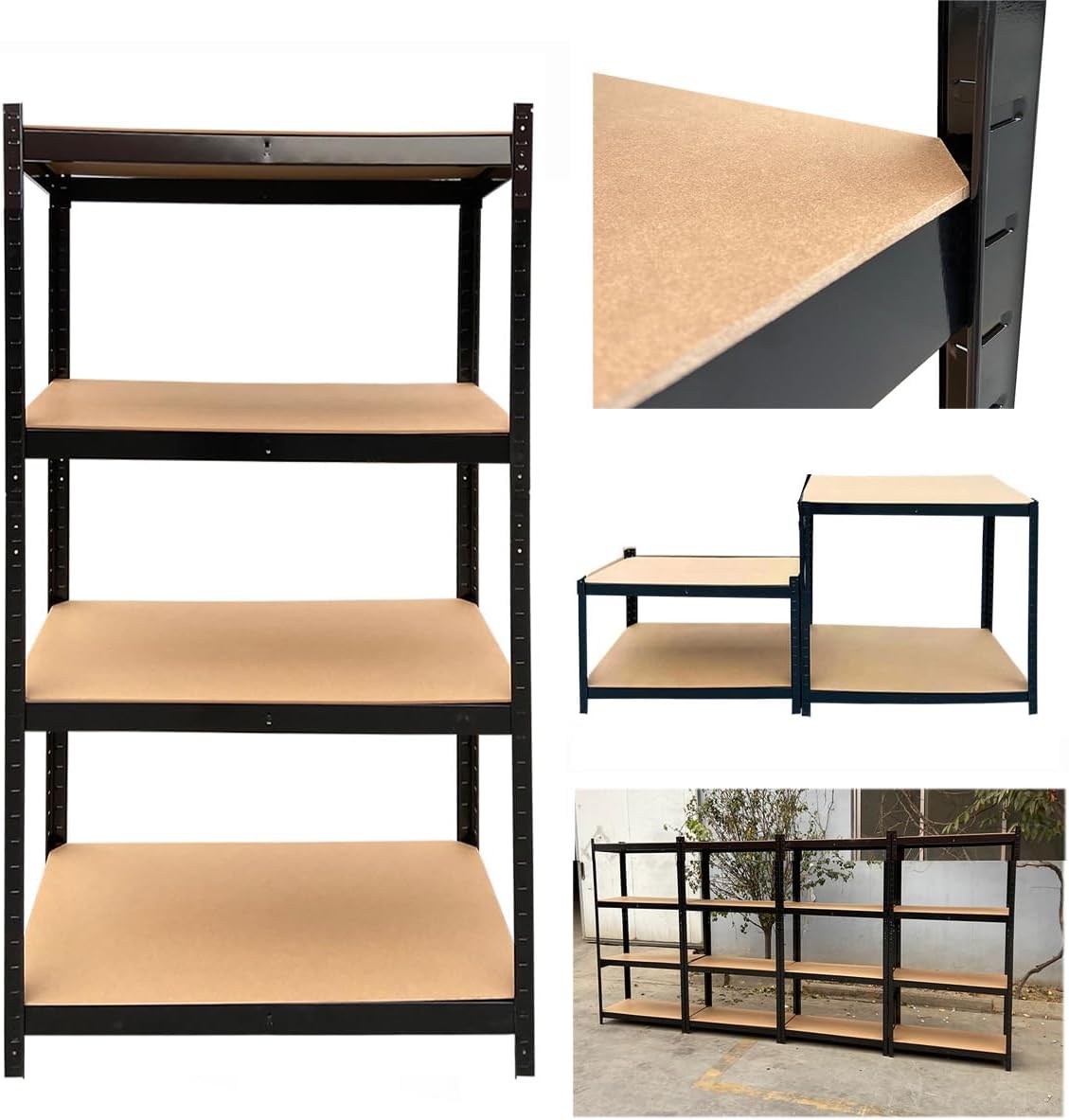 Amazon.com: 4-Tier Storage Shelves, Adjustable Freestanding Metal ...