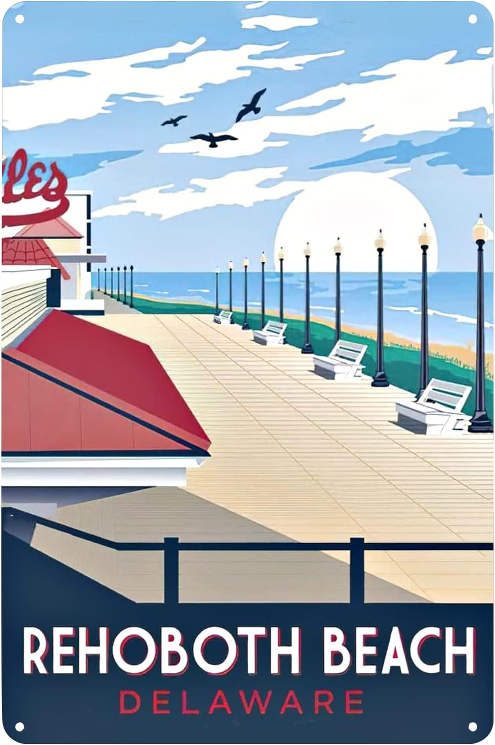 Amazon.com: Vintage Metal Signs Rehoboth Beach Delaware Travel Poster ...