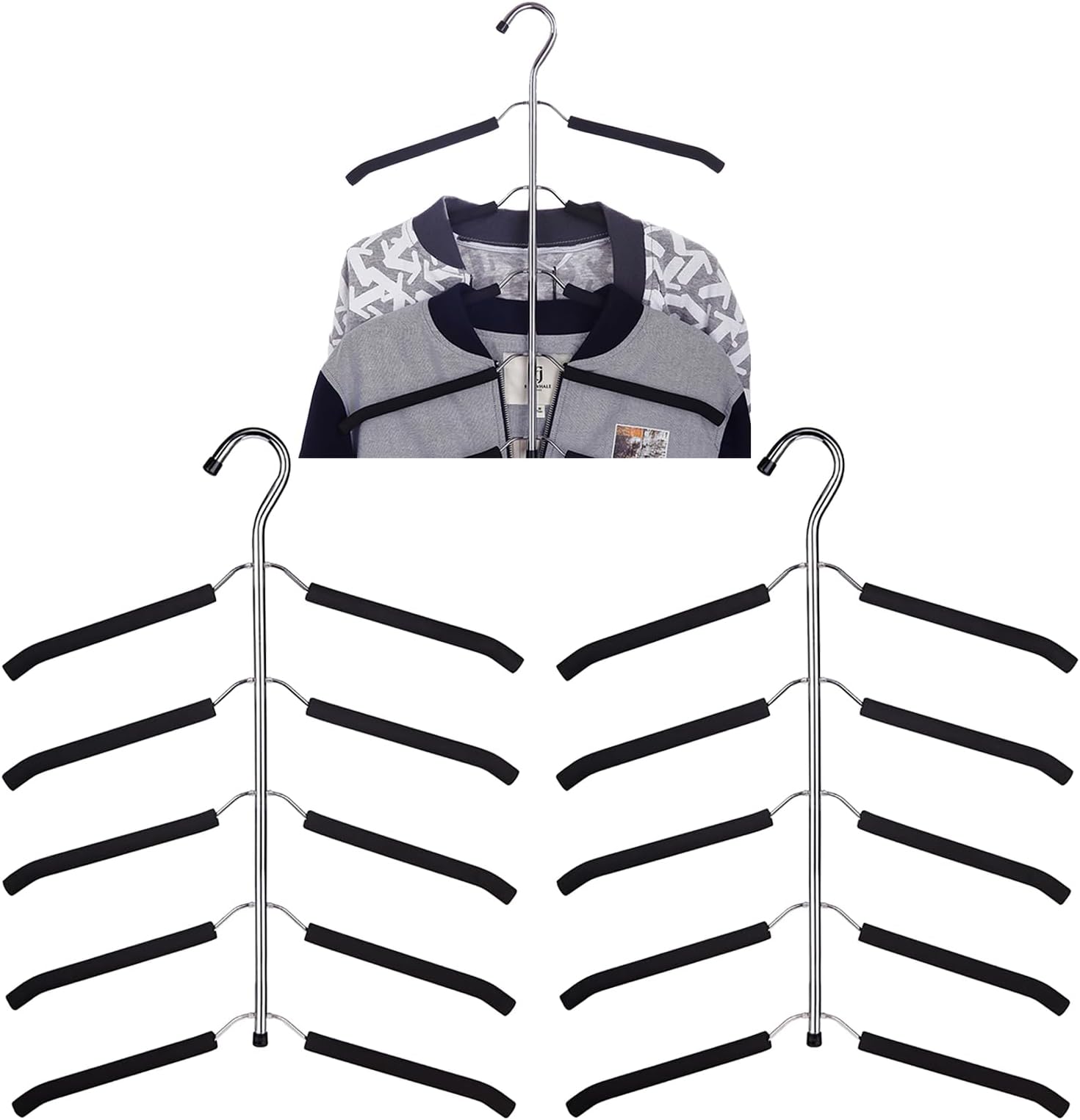 Amazon.com: Multi-Layer Clothes Hangers Blouse Tree Hangers 3 Pack 5 in ...