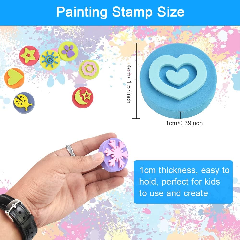 KLYNGTSK 24 PCS EVA Foam Stamper Painting Sponge Shapes Assorted Sponge ...