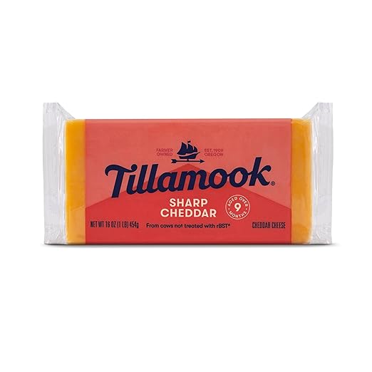 Amazon.com: Tillamook Sharp Cheddar Cheese Block, 1lb : Grocery ...