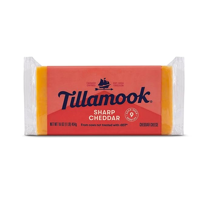 Amazon.com: Tillamook Sharp Cheddar Cheese Block, 1lb : Grocery ...