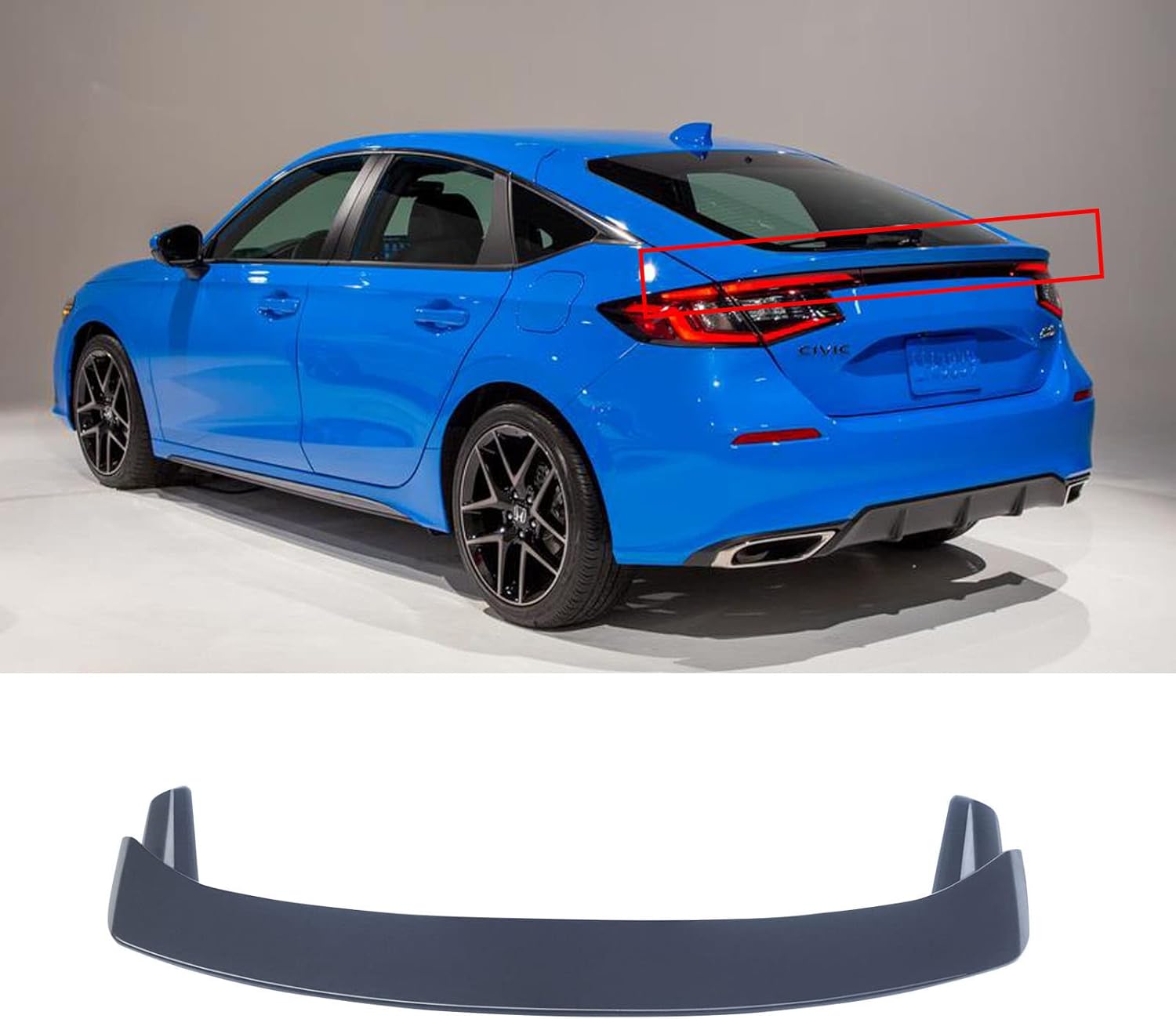 NINTE Rear Spoiler for 2022-2025 11th Gen Honda Civic Hatchback 5 Door ABS Matte Black Painted ...
