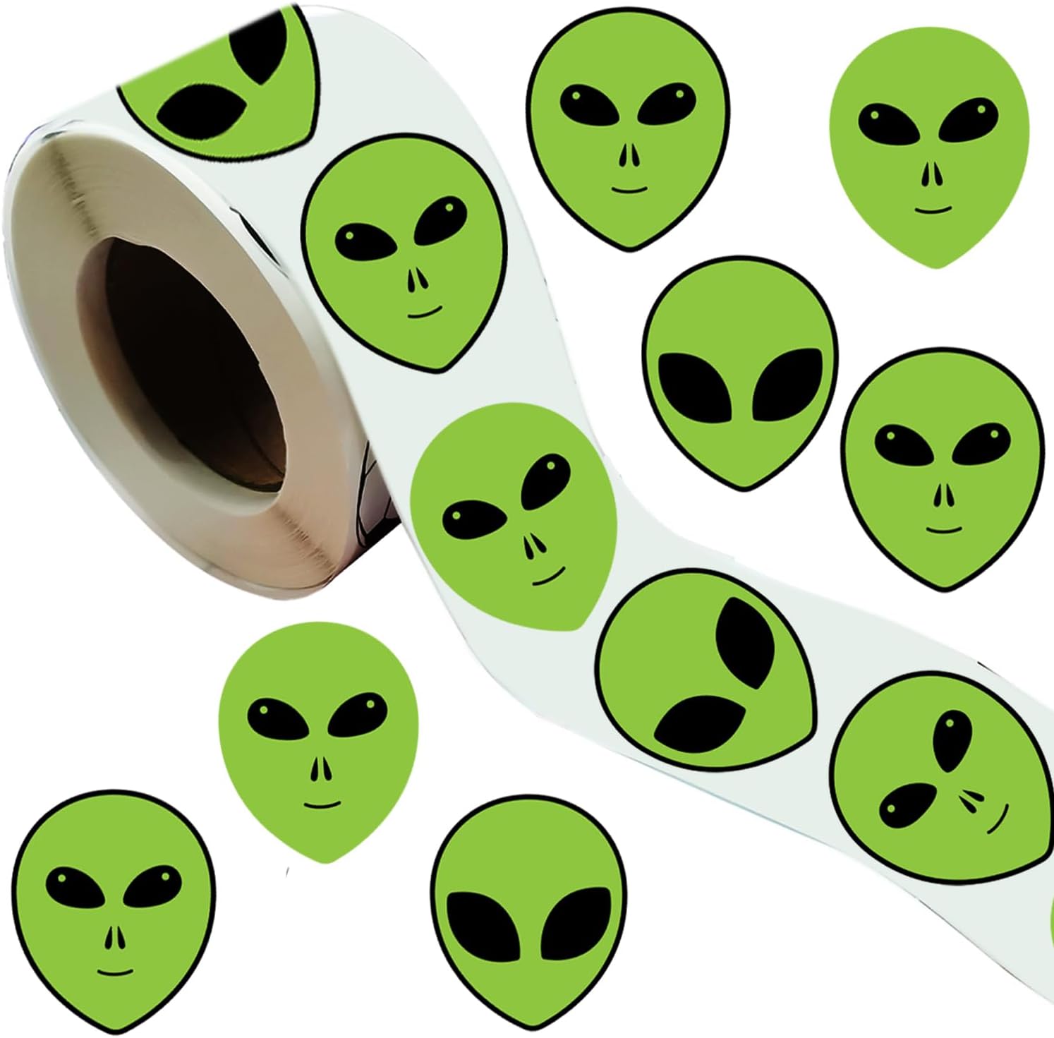 Amazon.com: 500 Pieces Green Alien Party Decorations Labels Roll ...