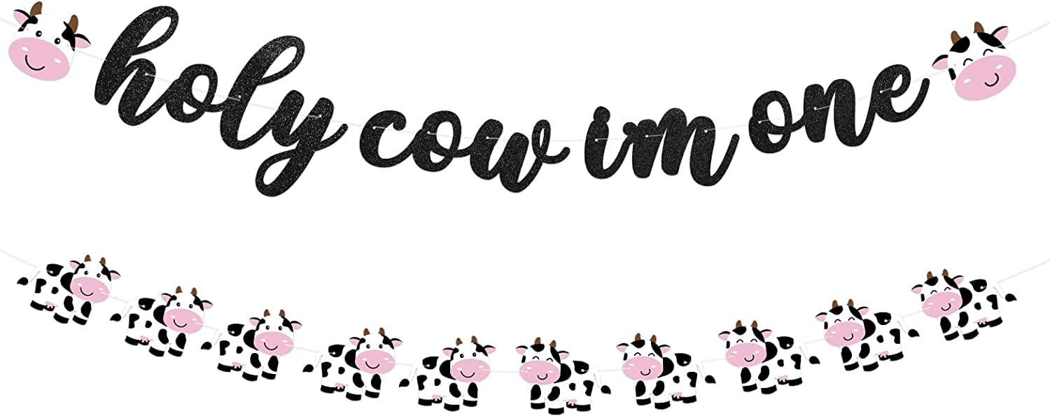 Festiko Holy Cow Im One Banner For Cow Themed Birthday | Desertcart INDIA