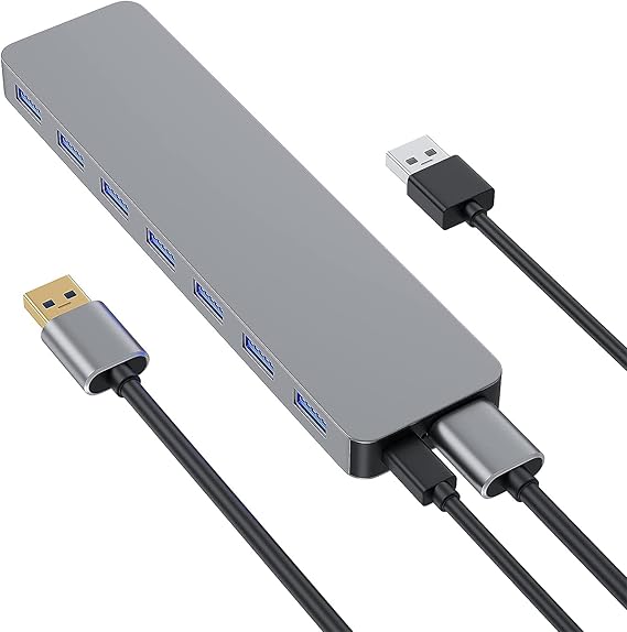 USB Hub 3.0, Multiport USB Verteiler mit 4 USB 3.0,3 USB 2.0 Ports,USB ...