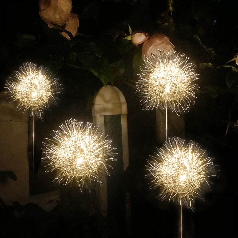 GUOCHENG Dandelion Solar Garden Lights Waterproof Outdoor LED Landscape ...