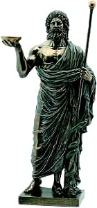 Sculpture Asclepius/Hippocrates with Staff and Snake Medicine : Amazon ...