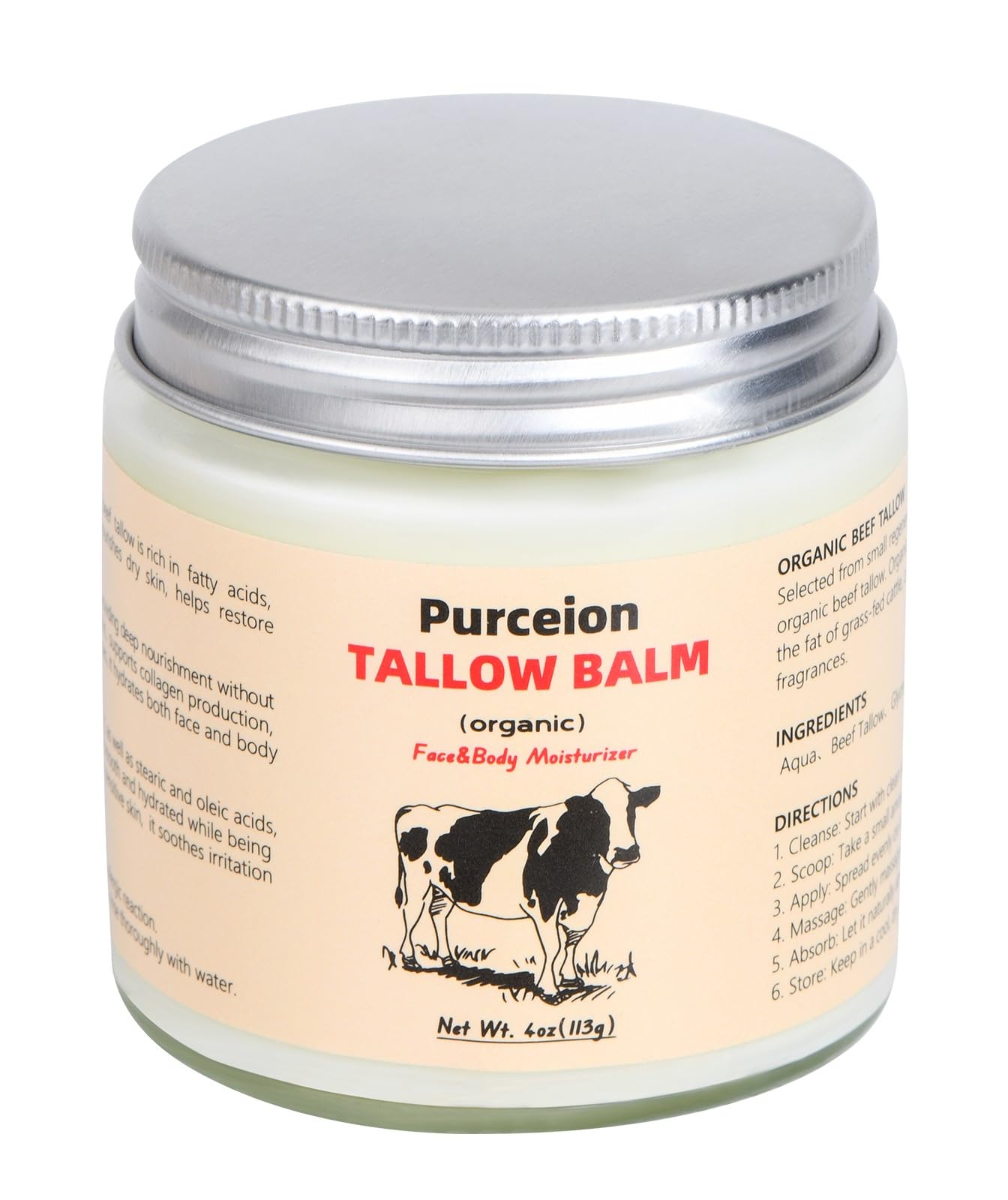 Amazon.com : Beef Tallow for Skin (4 Oz), Whipped Grass-Fed Beef Tallow ...