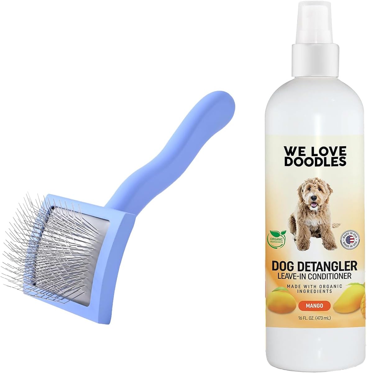 Amazon.com: We Love Doodles Small Curved Slicker Brush and Dog ...