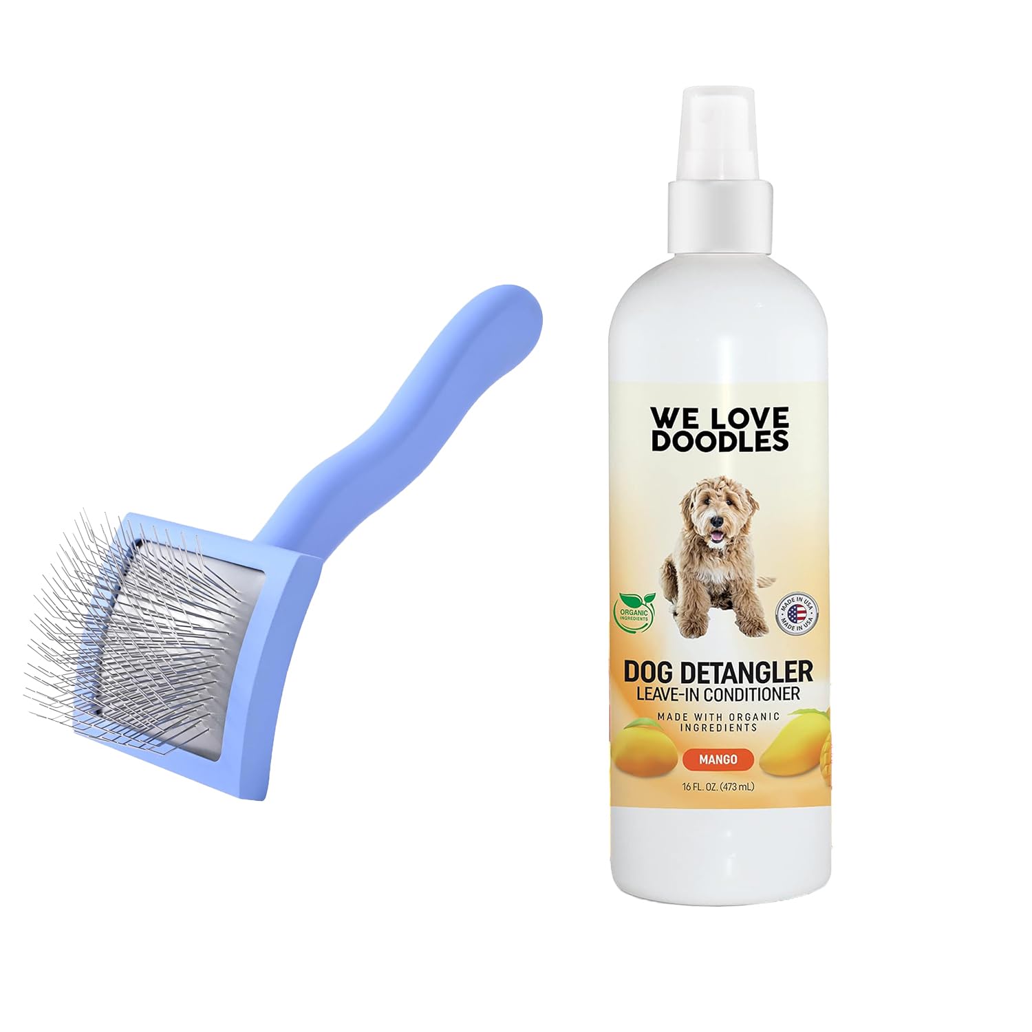 Amazon.com: We Love Doodles Small Curved Slicker Brush and Dog ...