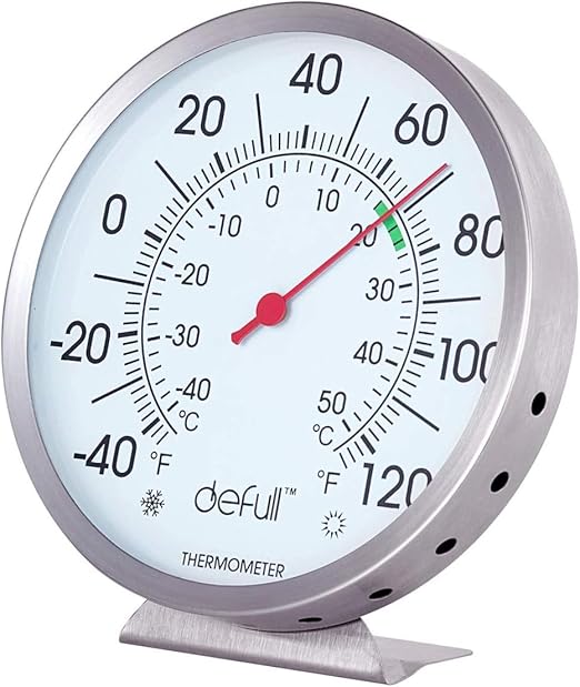 Amazon.com : 5'' Large Dial Indoor Outdoor Thermometer, Battery-Free ...