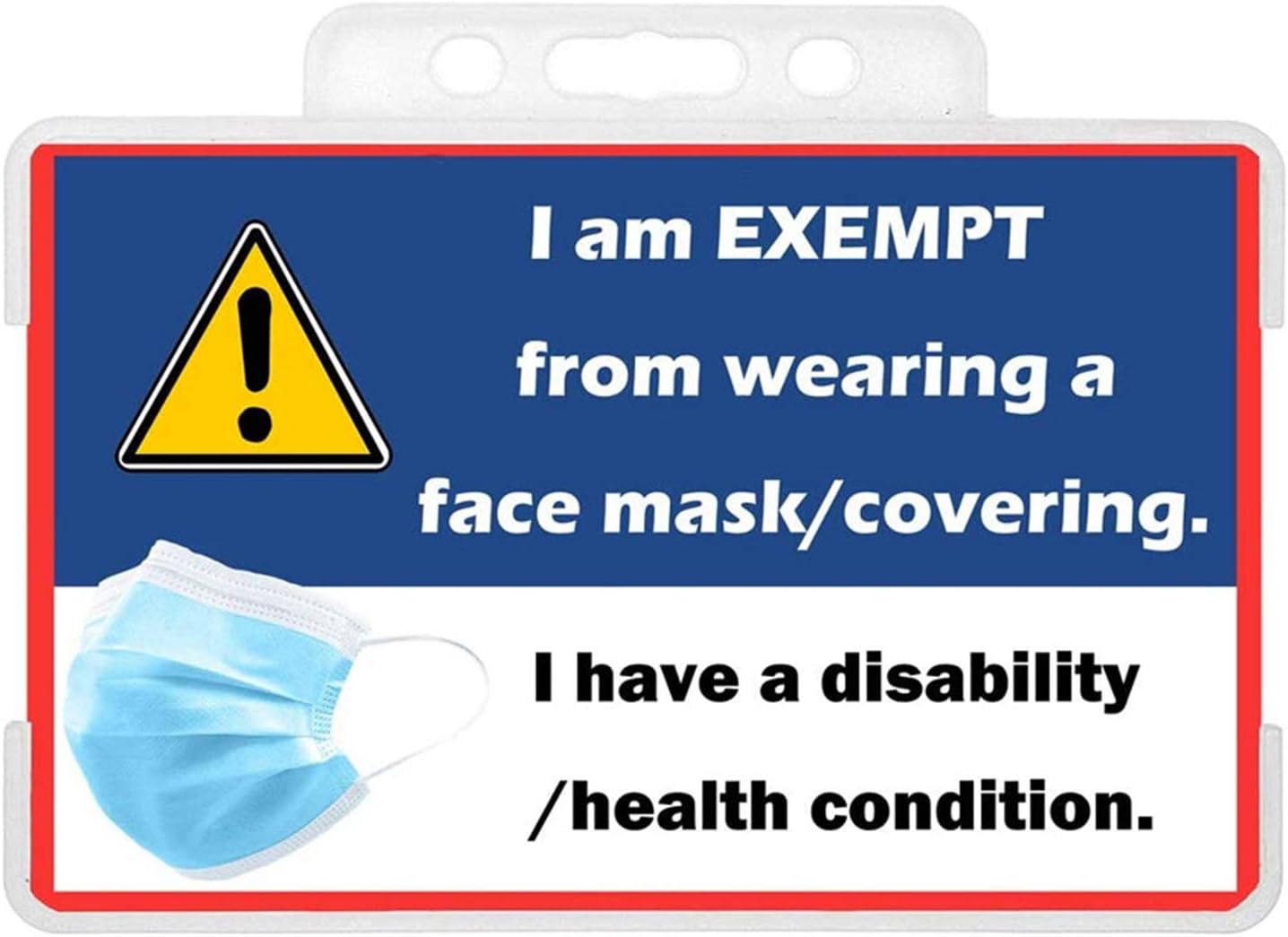 Exemption from face Covering Badge Card, Bus, Car Exempt, Exemption ...