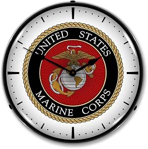 Amazon.com: US Marine Corps Backlit LED Lighted Clock : Home & Kitchen