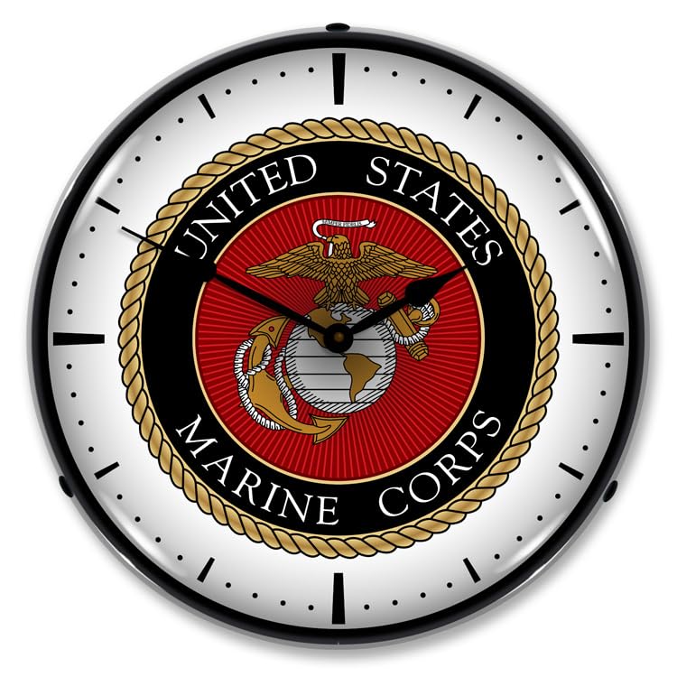 Amazon.com: US Marine Corps Backlit LED Lighted Clock : Home & Kitchen