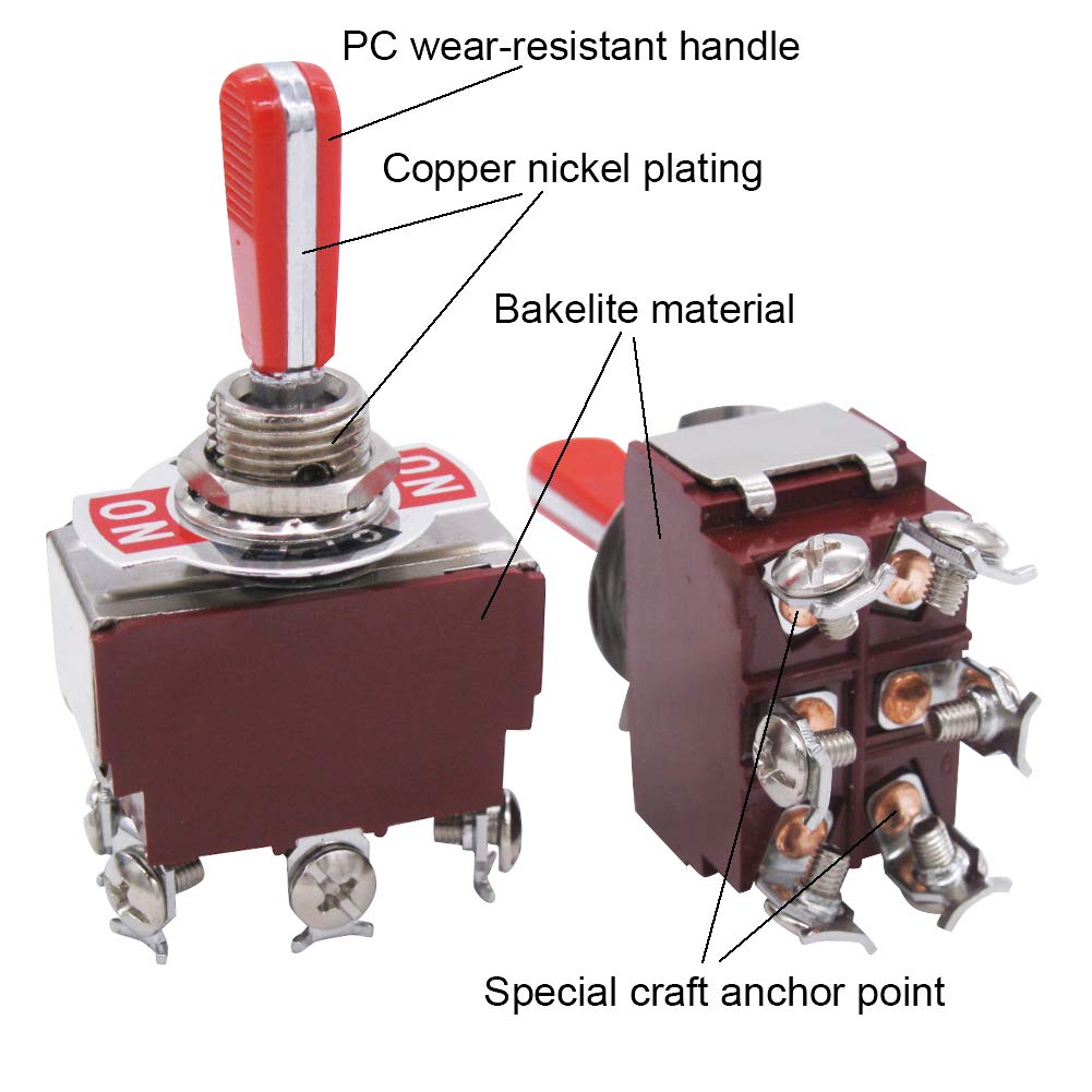 Snapklik.com : Twidec/2Pcs Heavy Duty Rocker Toggle Switch 16A 250V ...