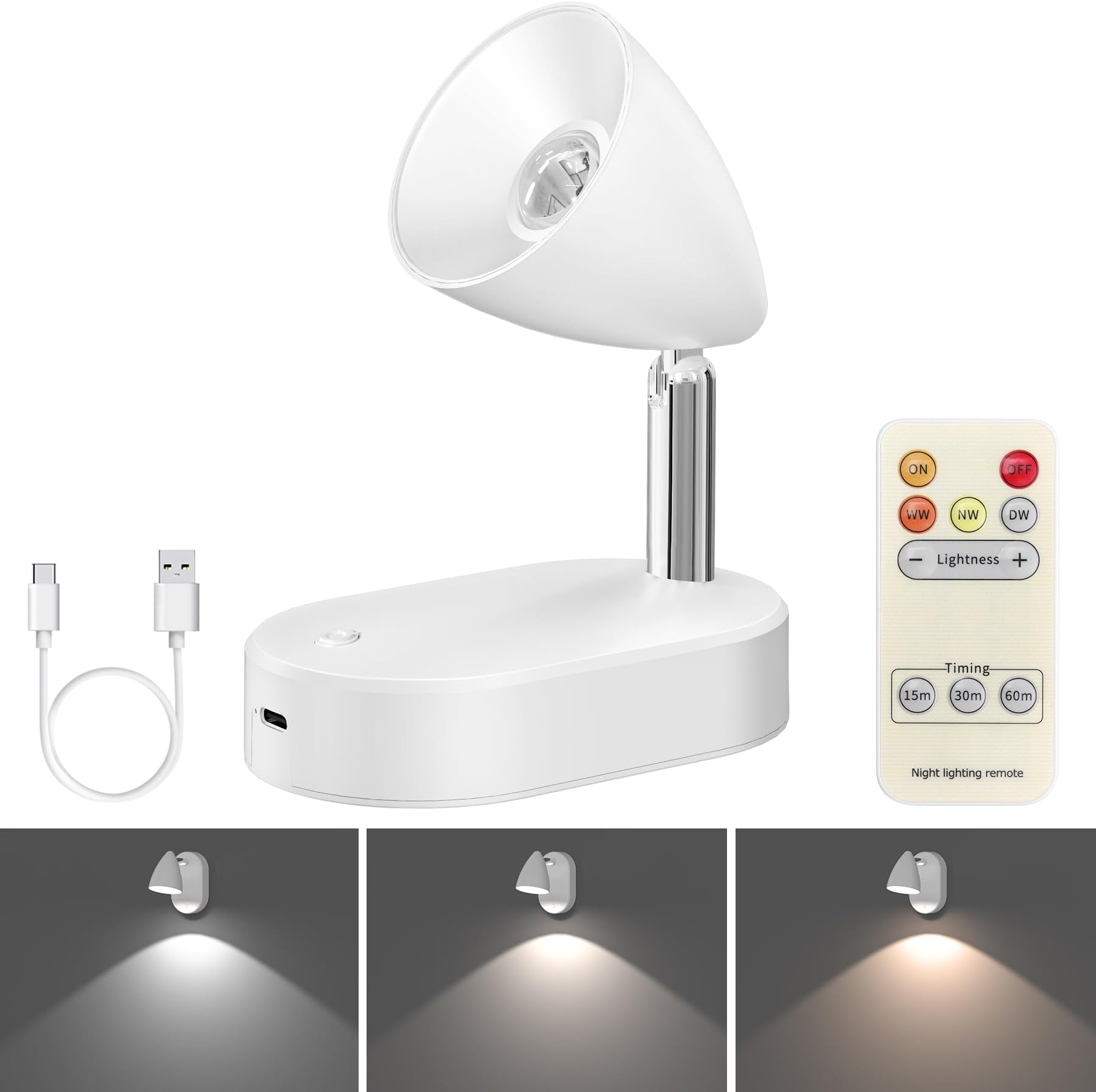 LUXSWAY Wireless LED Spotlights with Remote Battery Operated Accent ...