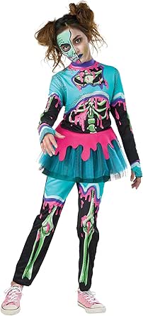 Amazon.com: Seasons Pop Art Zombie Costume for Girls, Black-Light ...