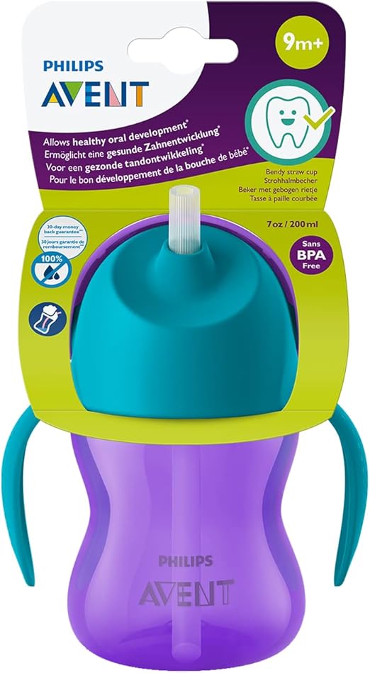 Philips Avent Sippy Cup for Toddlers & Babies, BPA Free, Purple & Blue ...