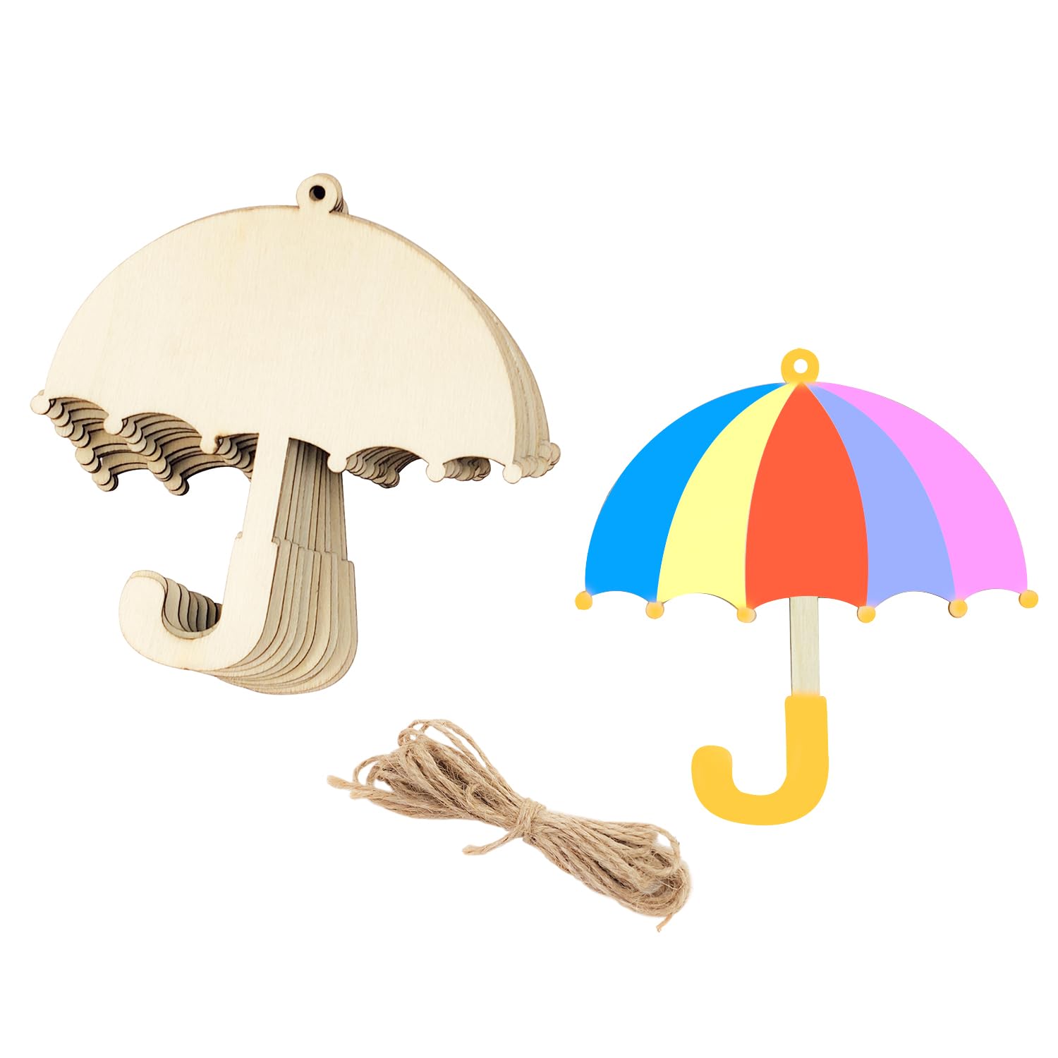 Amazon.com: 30 Pack 4 Inch Wood Umbrella Cutouts Unfinished Wood ...