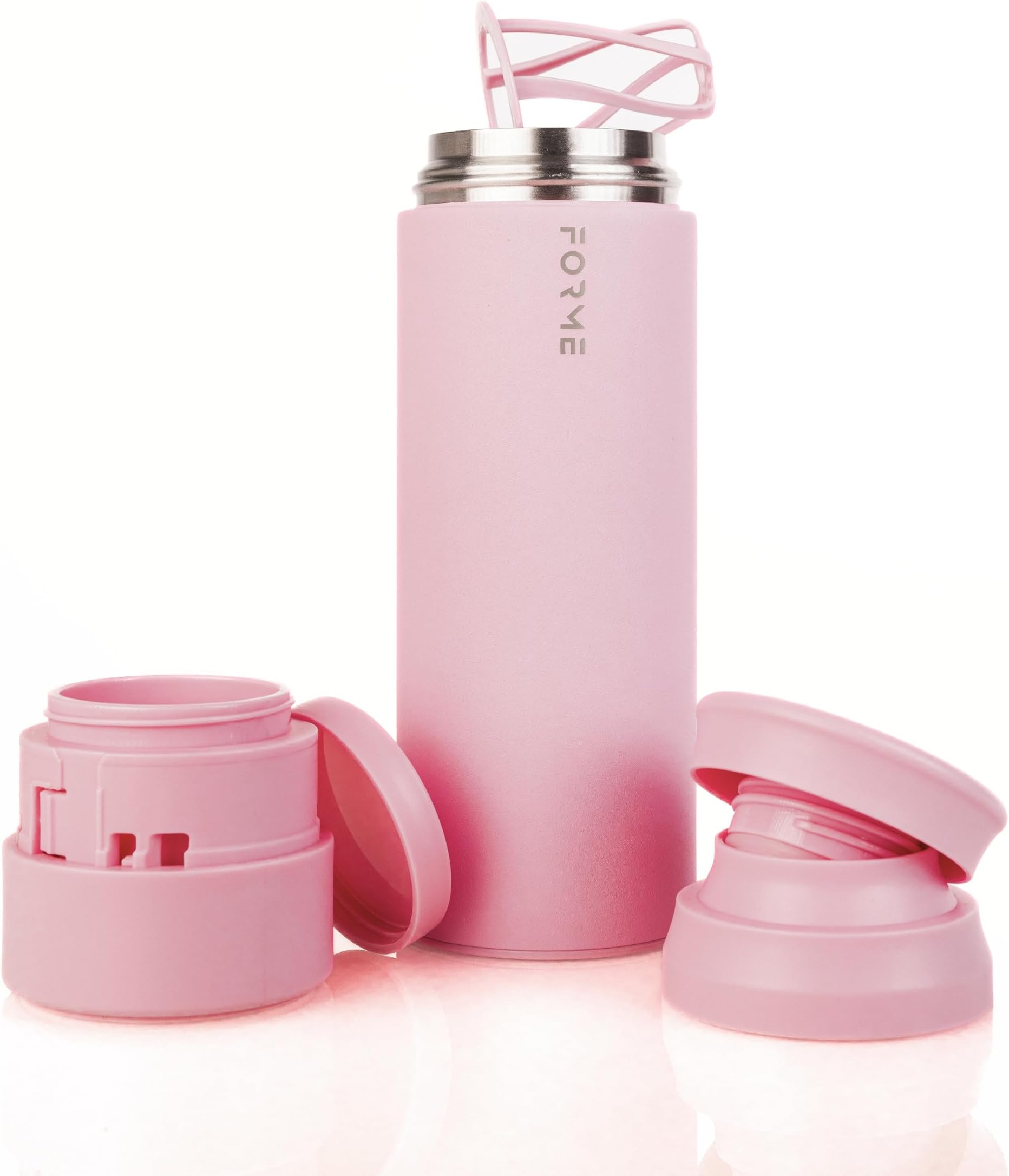 Free Soul Stainless Steel Protein Shaker Bottle 700ml in Pink - Metal ...