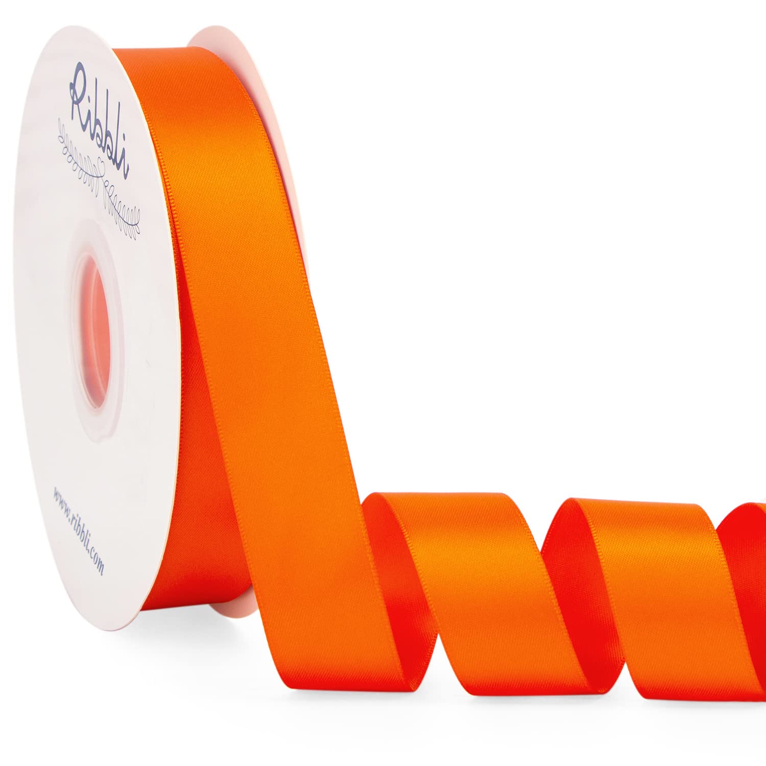 Amazon.com: Ribbli Torrid Orange Satin Ribbon Double Faced Satin 1 inch ...
