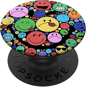 Amazon.com: Aesthetic Trippy Liquid Swirl Dripping Smile Face Colorful PopSockets Swappable ...