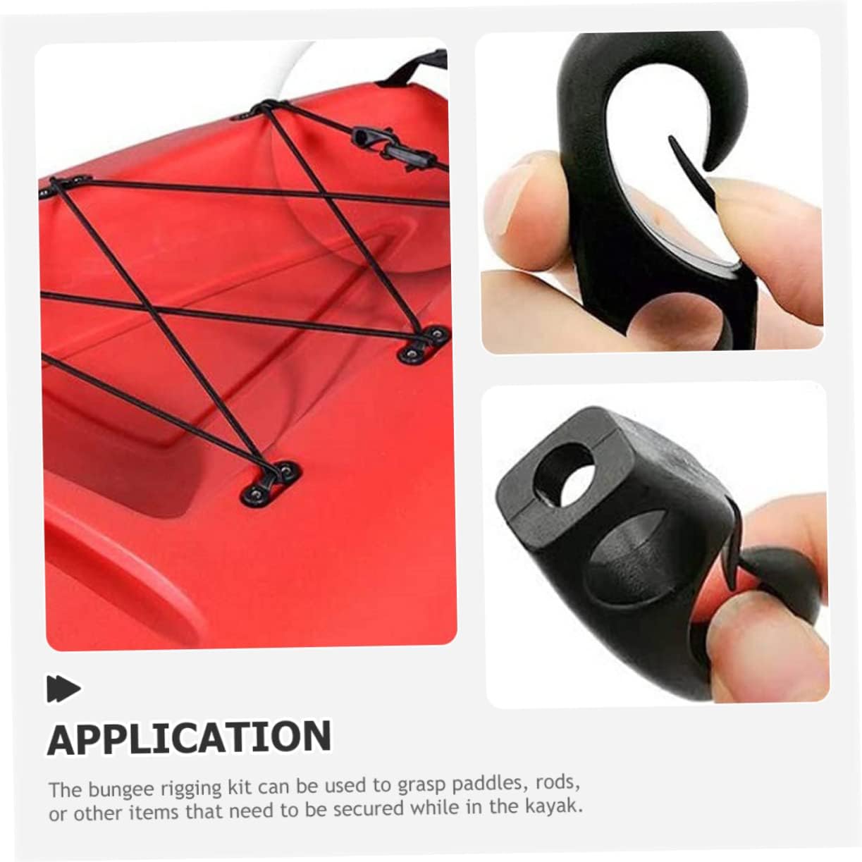 YARNOW 5 Sets Bungee Cord Kit Kayak Bungee Hooks Elastic Cording Hitch ...