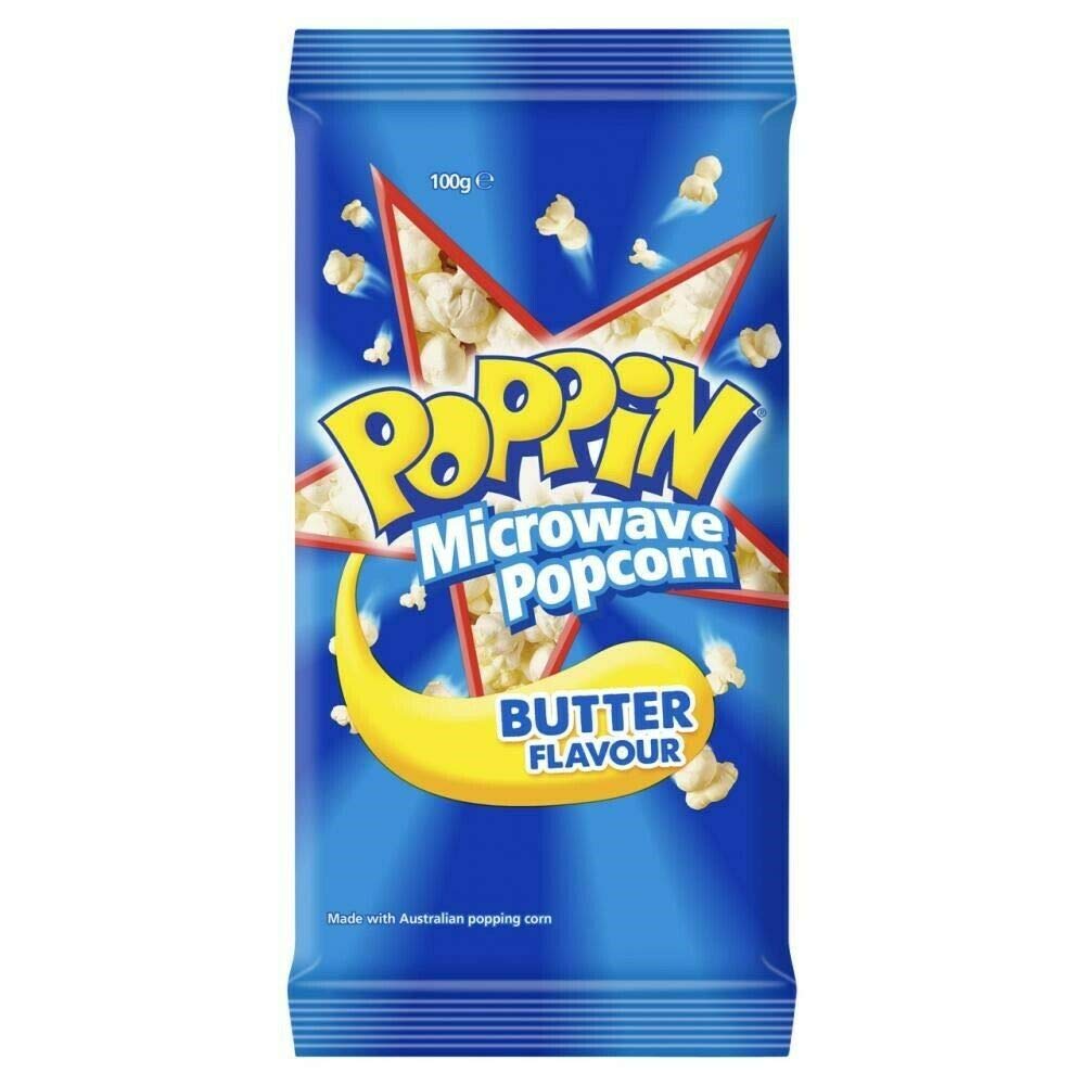 Amazon.com: Poppin Micro Wave Popcorn Butter 100g : Grocery & Gourmet Food