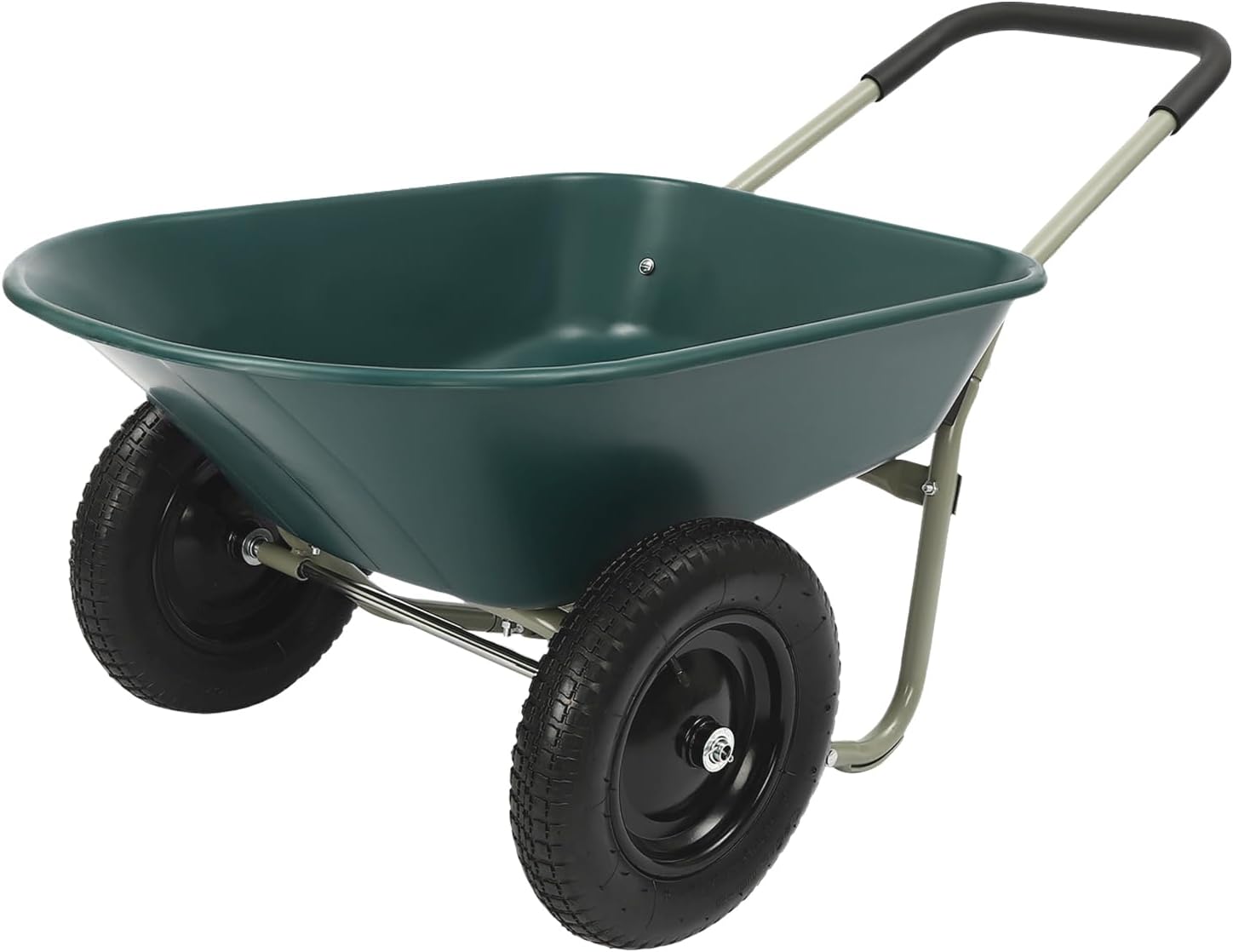 Amazon.com : Garden Dual-Wheel Wheelbarrow Large Heavy Duty Garden Cart ...