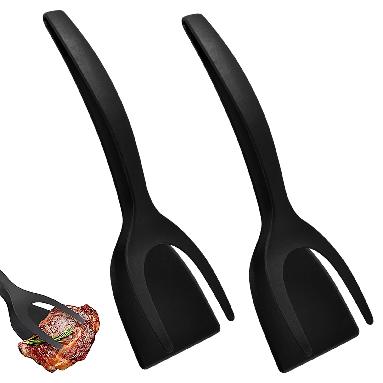 2 PCS Fried Egg Flipper Spatula Nylon Egg Spatula 2 in 1 Spatula and ...