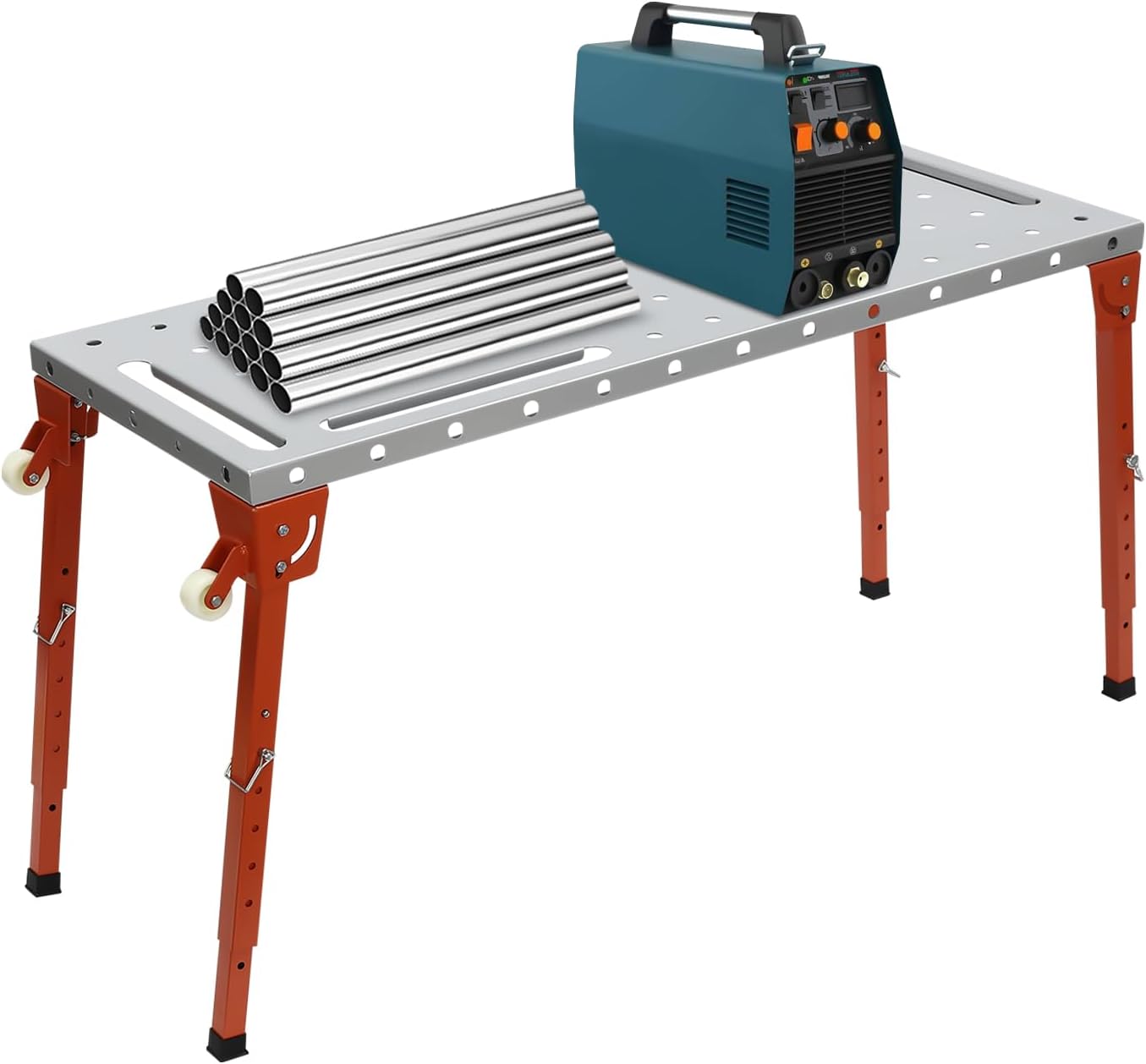 Portable Welding Table,Folding Steel Welding Workbench Table on Wheels ...