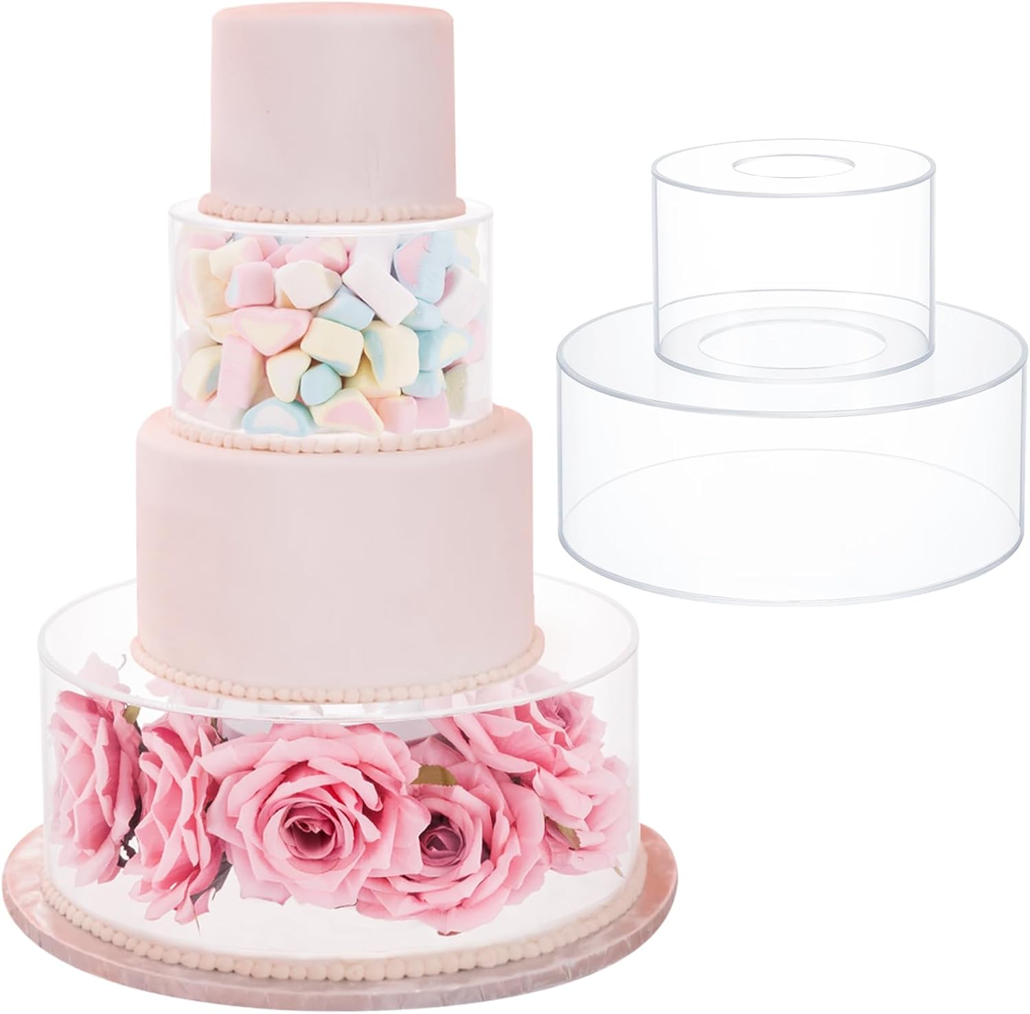 Amazon.com: 2 Set Clear Wedding Cake Stand, Acrylic Display Stand for ...