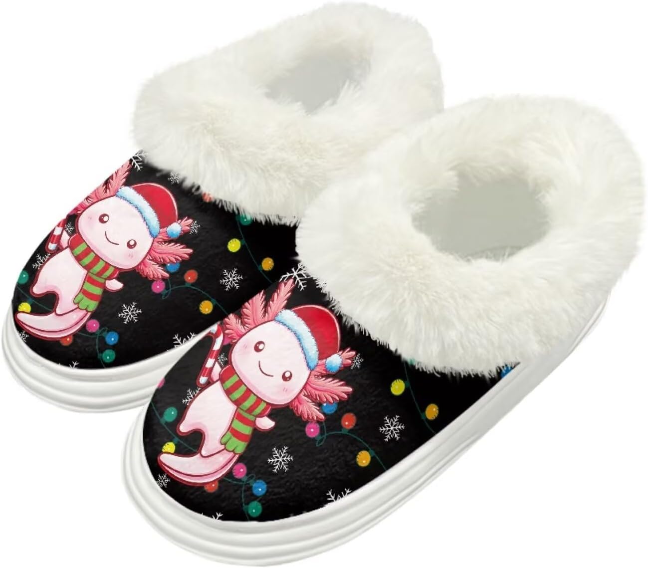 Amazon.com | Reanaysto Christmas Axolotl Women Christmas House Slippers ...
