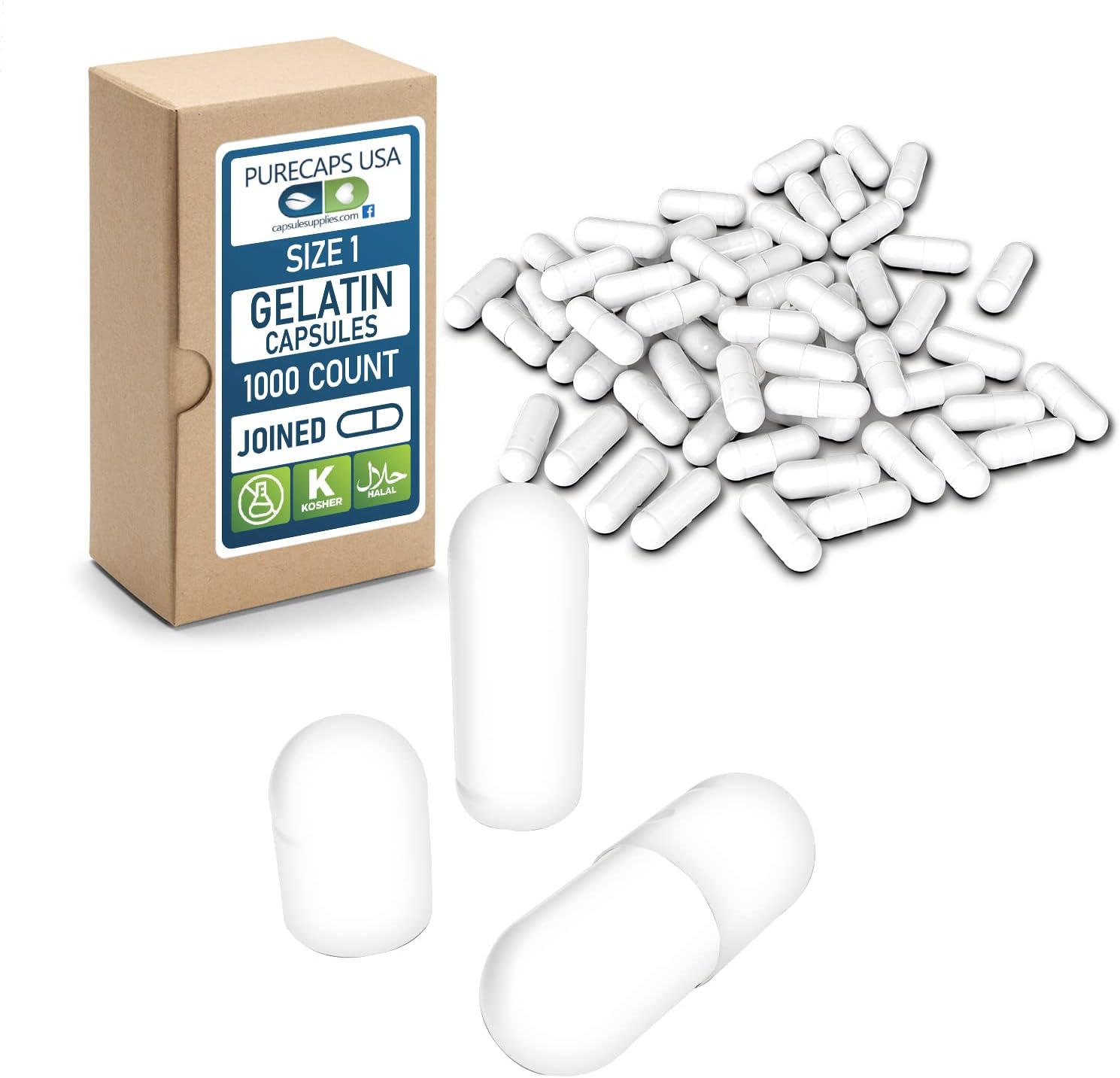 Amazon.com : PurecapsUSA – Empty Blue Gelatin Pill Capsules - Fast ...