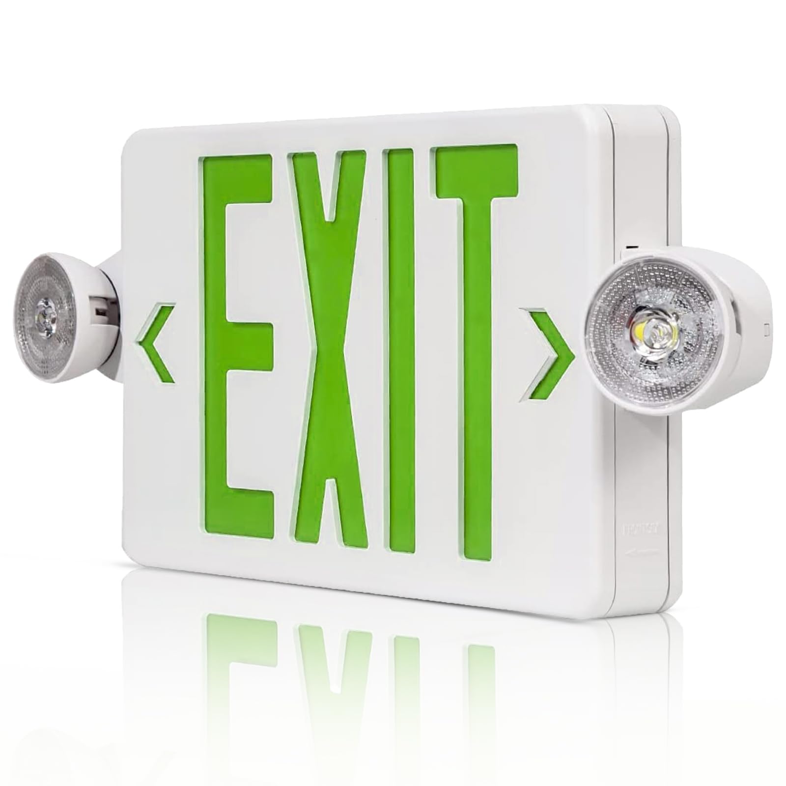 Buy Green LED Exit Sign Emergency Light Combination Adjustable Two ...