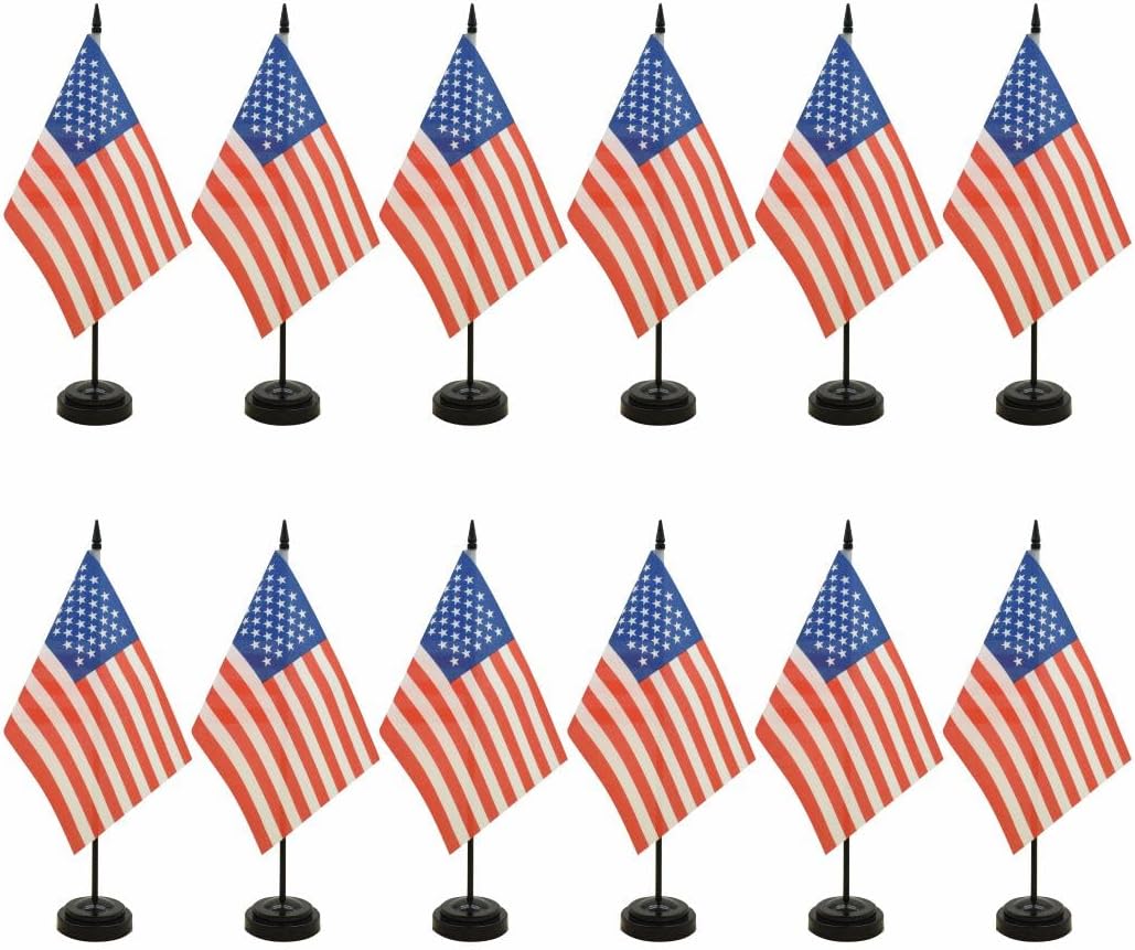 Amazon.com: 12 Pack American Desk Flags Set USA Small Mini Table Office ...